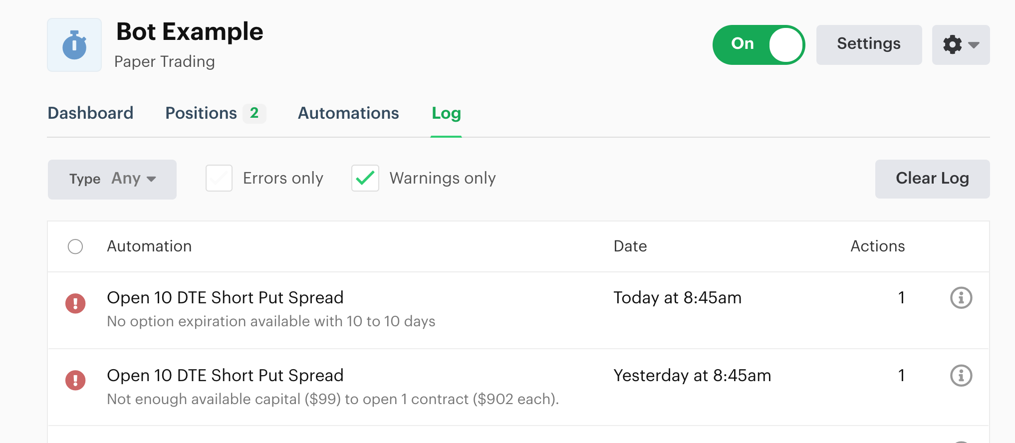 We Just Introduced Bot Warnings for Smoother Autotrading